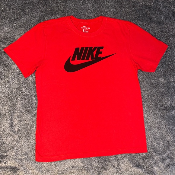 Nike | Shirts | Nike The Nike Tee Mens Medium Red With Black Nike ...